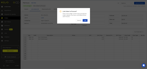 Kojo + Procore Integration Integration